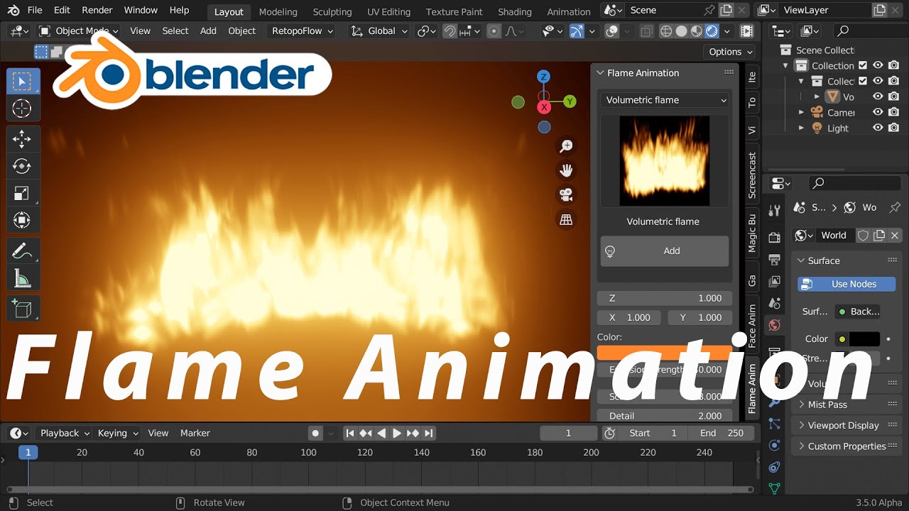 Blender addon  Flame Animation addon
