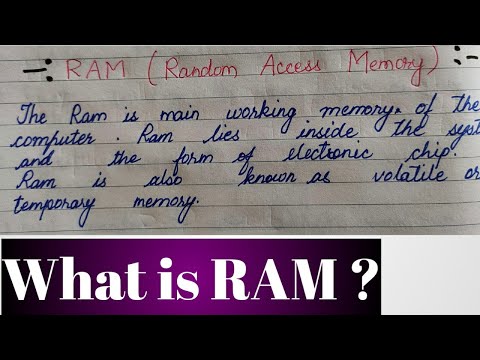 What is RAM? Definitions of Ram for class 3-4 Chapter 1