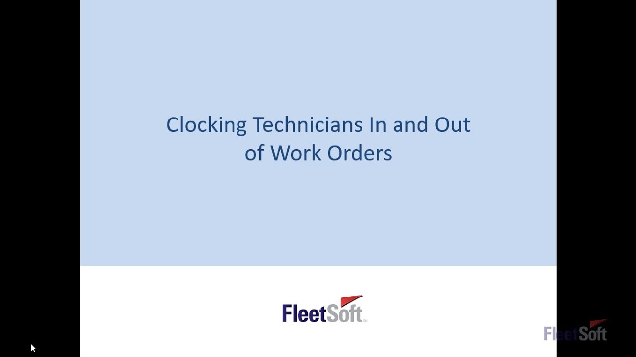 Clocking Technicians In and Out of Work Orders