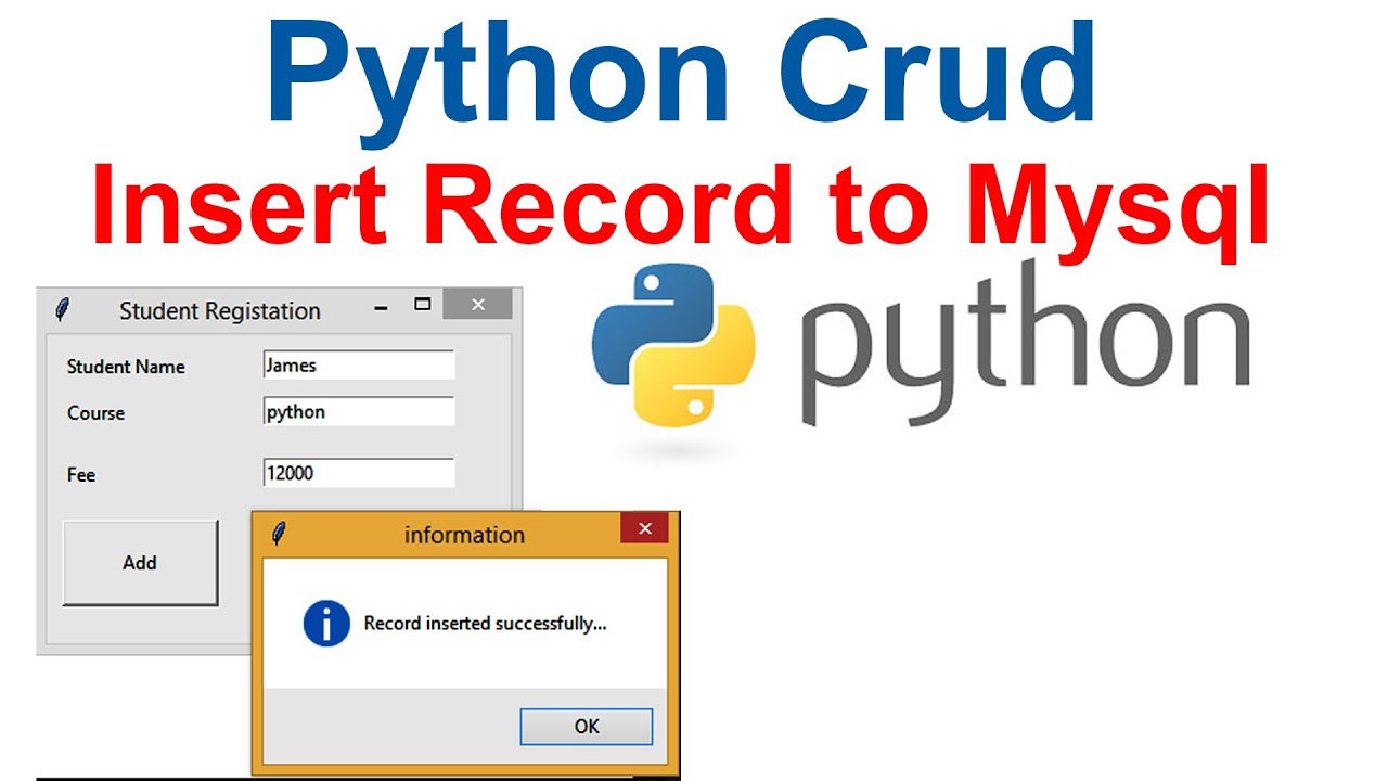How to Insert Record into mysql database using Python GUI