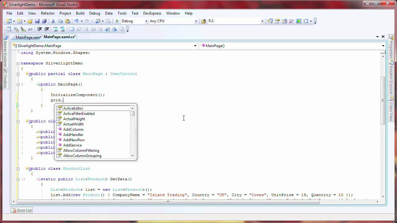 Silverlight Grid - Display Total Summaries