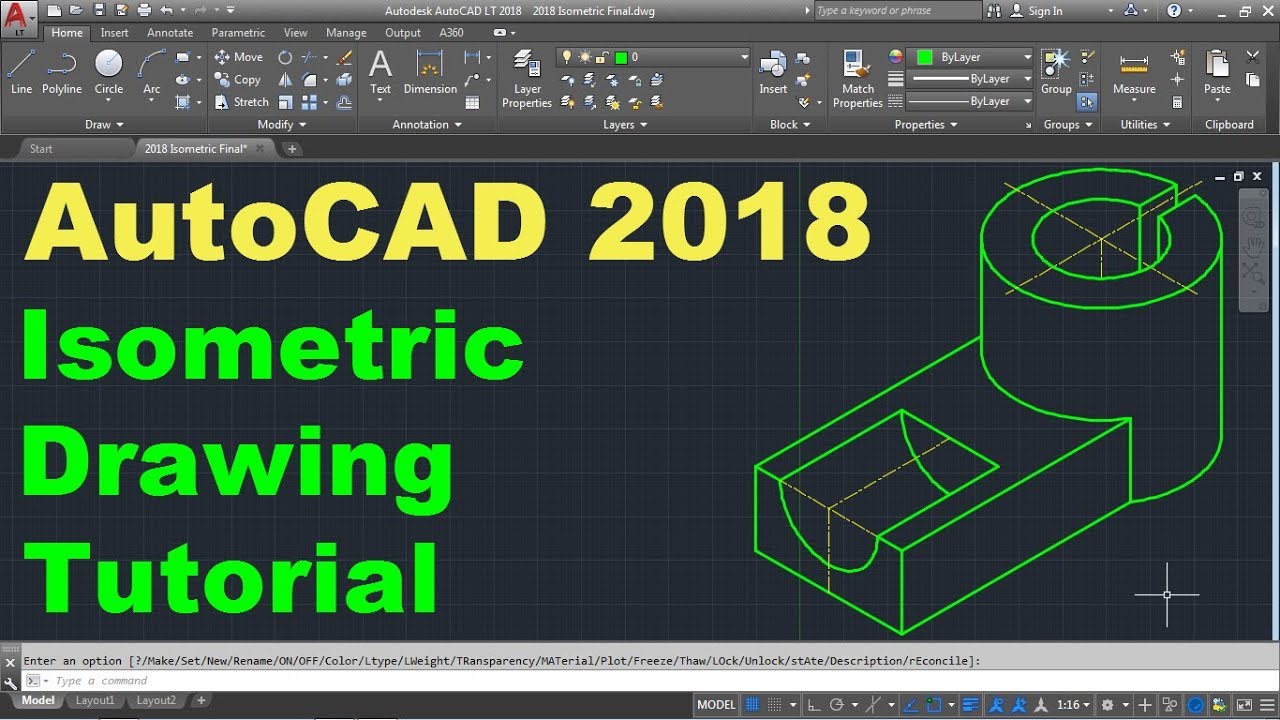 AutoCAD 2018 Isometric Drawing Tutorial