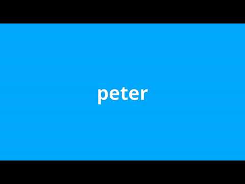 what is the meaning of peter