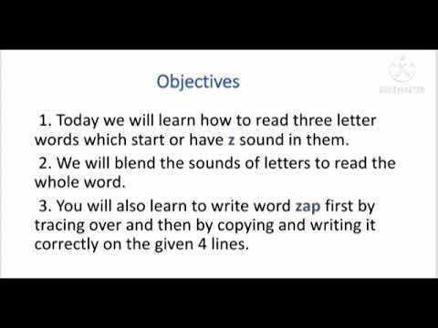 Nursey literacy lesson no 79: three letter words with "z".