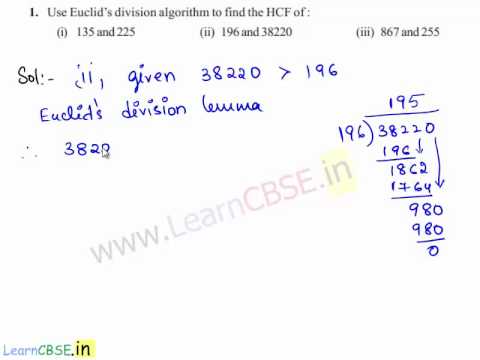 Euclid’s division algorithm to find the HCF | Fundamental Theorem Of ...