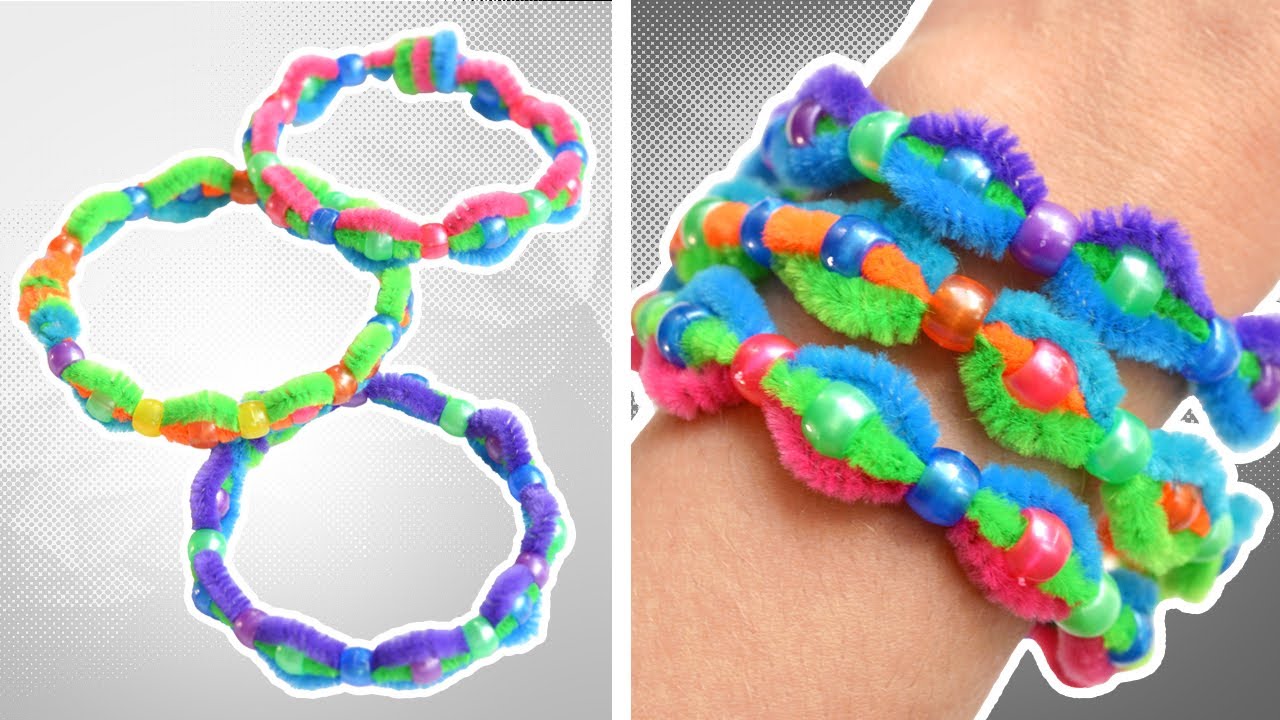 3 Strand Pipe Cleaner Bracelets | Pipe Cleaner Bead Bracelet