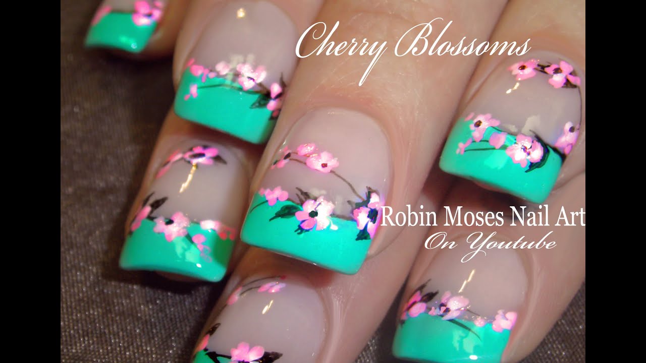 Easy Cherry Blossom Nails | Spring Flower Nail Art Design Tutorial