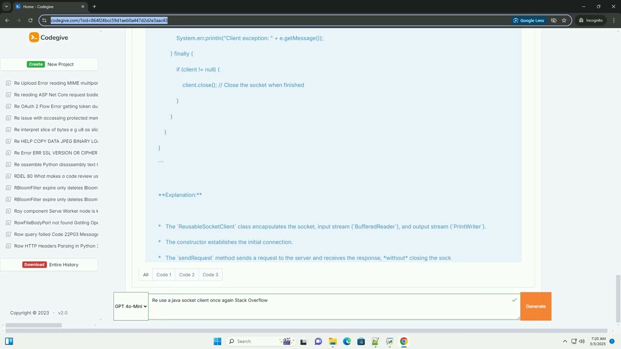 Re use a java socket client once again Stack Overflow