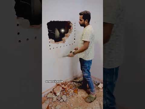 window ac installation with wall cutting instagram id arservices.in follow my instagram account