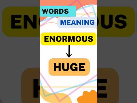 Enormous meaning in English language. #shorts #youtubeshorts