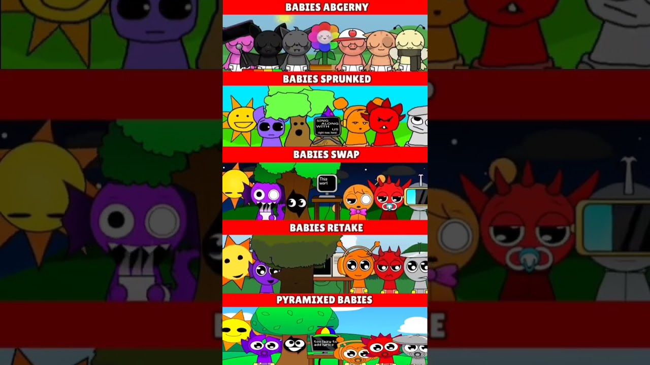 Incredibox Pyramixed Babies VS Swap VS Retake VS Abgerny VS Sprunked *MIX VERSION*