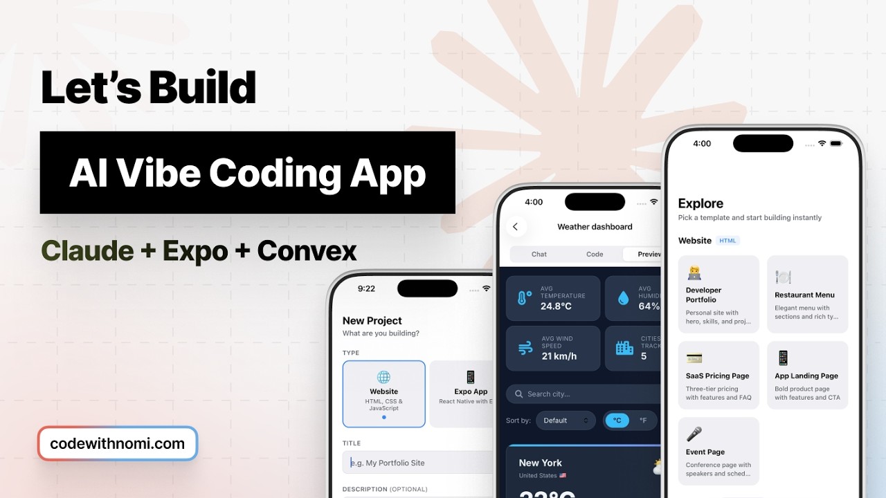 🔴 Build an AI Vibe Coding App with Expo Router & Claude Code | Convex | React Native Apps