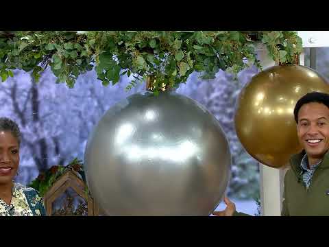 Holiball S/2 Oversized Inflatable Ornaments with Pump on QVC