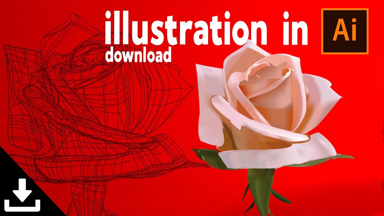 Rose Flower Illustration in Adobe Illustrator cc | Free Vector to Download