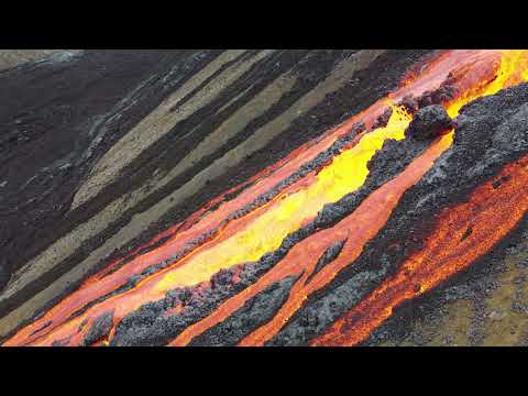 Massive lava falls and rivers of lava - Natthagi Valley Iceland August 26th 2021