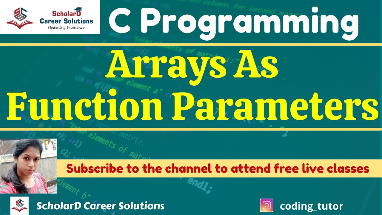 Arrays as Function Parameters | C Programming for Beginners | #cprogramming #coding #programming