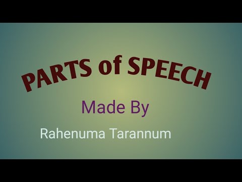 PARTS OF SPEECH | with Urdu translation | By Tarannum Khan mam......