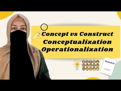 Conceptualization and Operationalization in research || Concept vs construct || Research Methodology