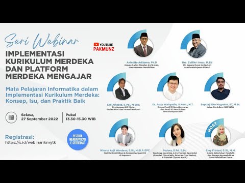 Webinar Seri IKM - Mapel Informatika dalam Implementasi Kurikulum Merdeka : Konsep, Isu, & Praktik