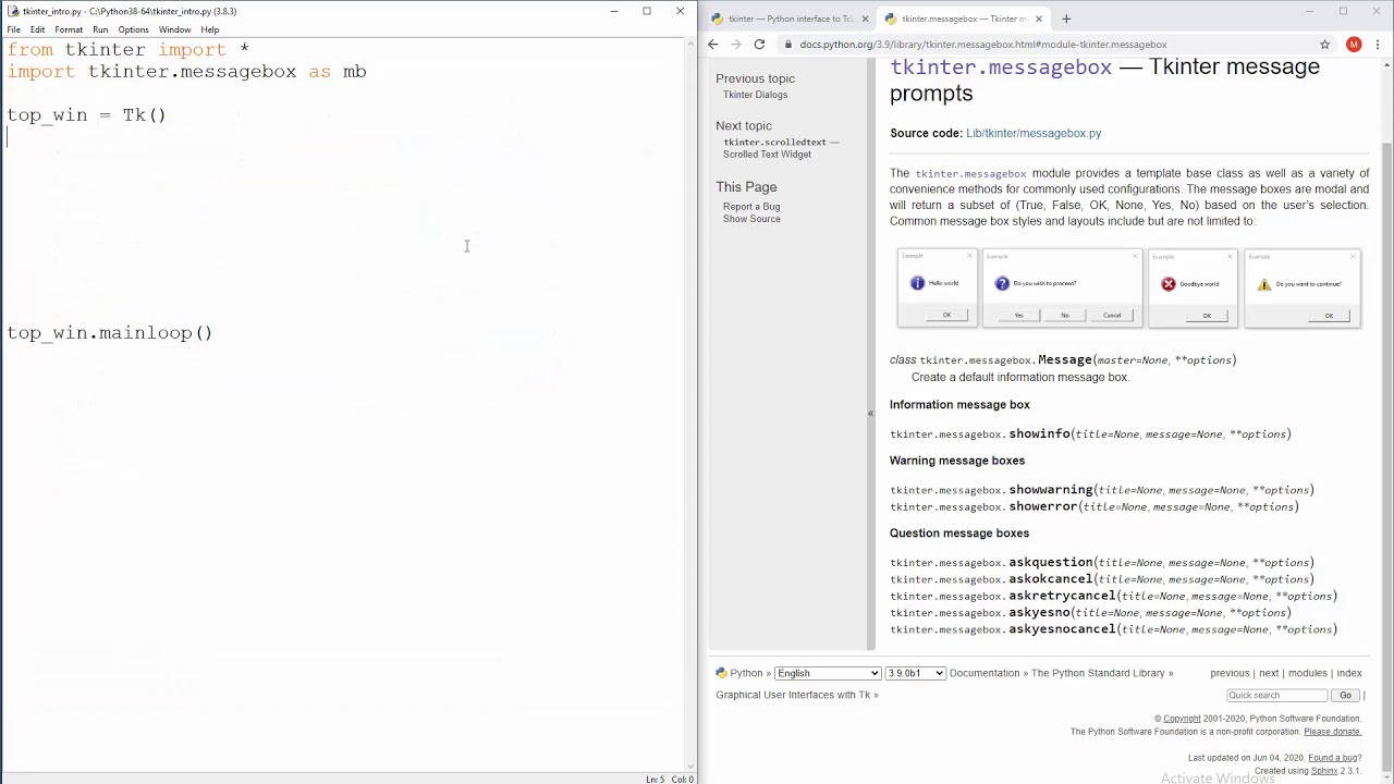 Python Tkinter - 1 - Introduction - Top Widget, Method, Button
