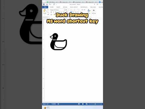 Duck 🦆 drawing in ms word shortcut key | #computer #tipsandtricks #shortcutkeys #msword