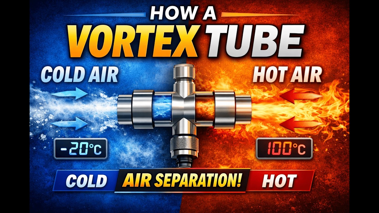 How a Vortex Tube Works (Easy Explained) | Industrial Air Cooling & Hot/Cold Air Separation