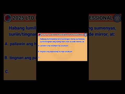 LTO EXAM REVIEWER FOR PROFESSIONAL DRIVER'S LICENSE PART 1444