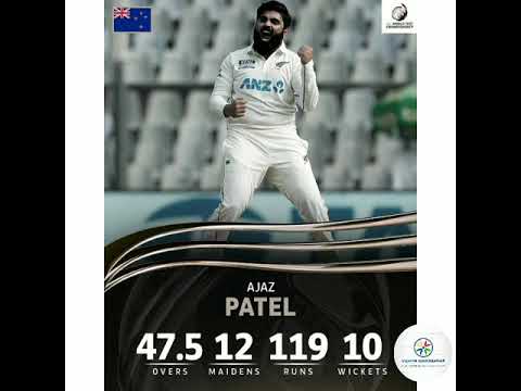 10 Wickets in first innings taken by Ajaz Patel 🏏 against INDIA 🇮🇳🔥#cricket #wickets #ajazpatel .