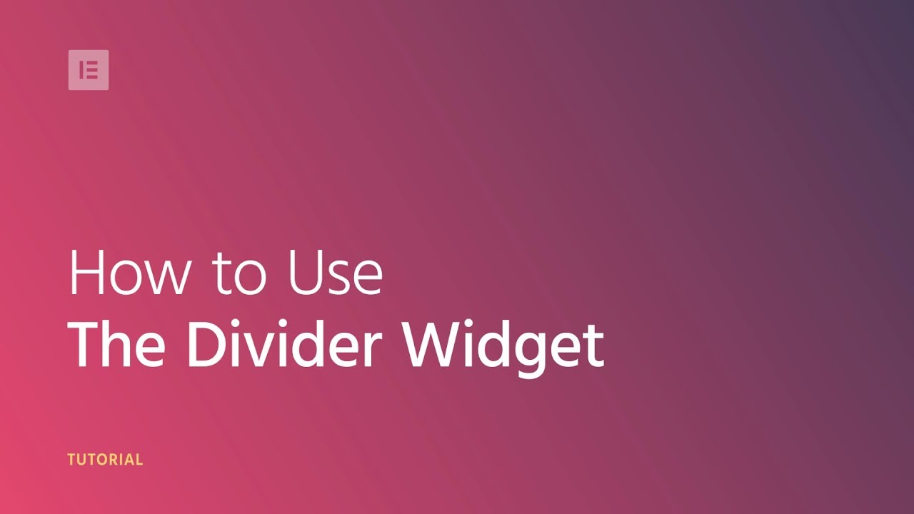 How to Use Elementor’s Divider Widget