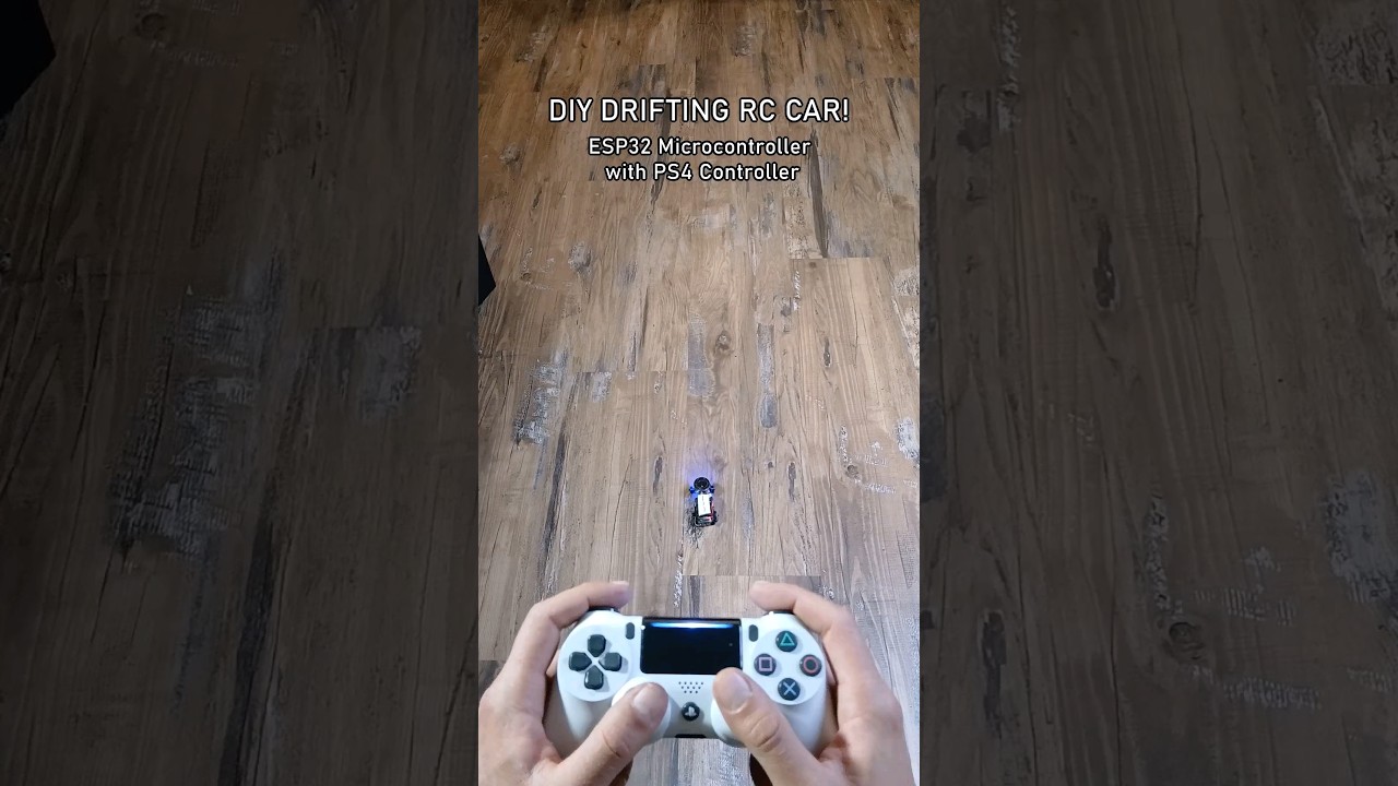 Drifting DIY RC Car! #burnout  #drift #electronics #robotics #programming #esp32 #playstation #diy