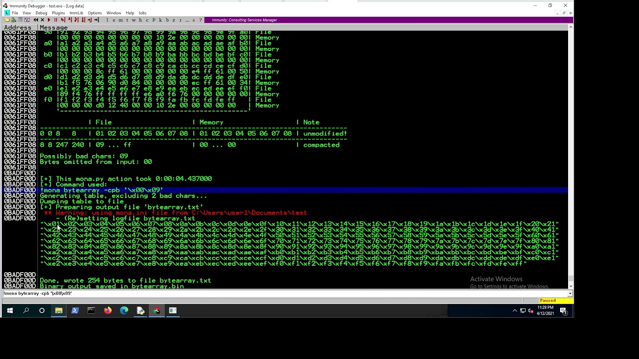18-Finding Badchars using mona