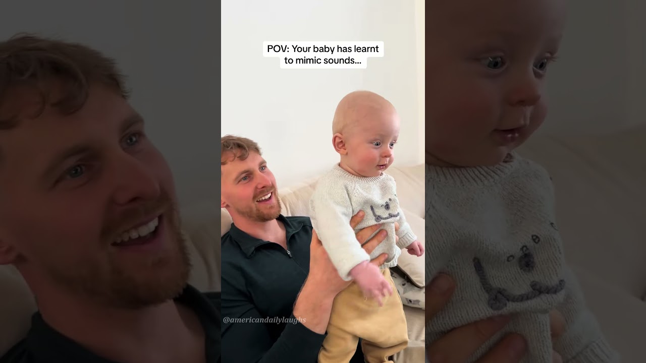 Smiješna beba koja imitira svoje roditelje ❤️❤️#smijeh#smiješno#beba#fyp
