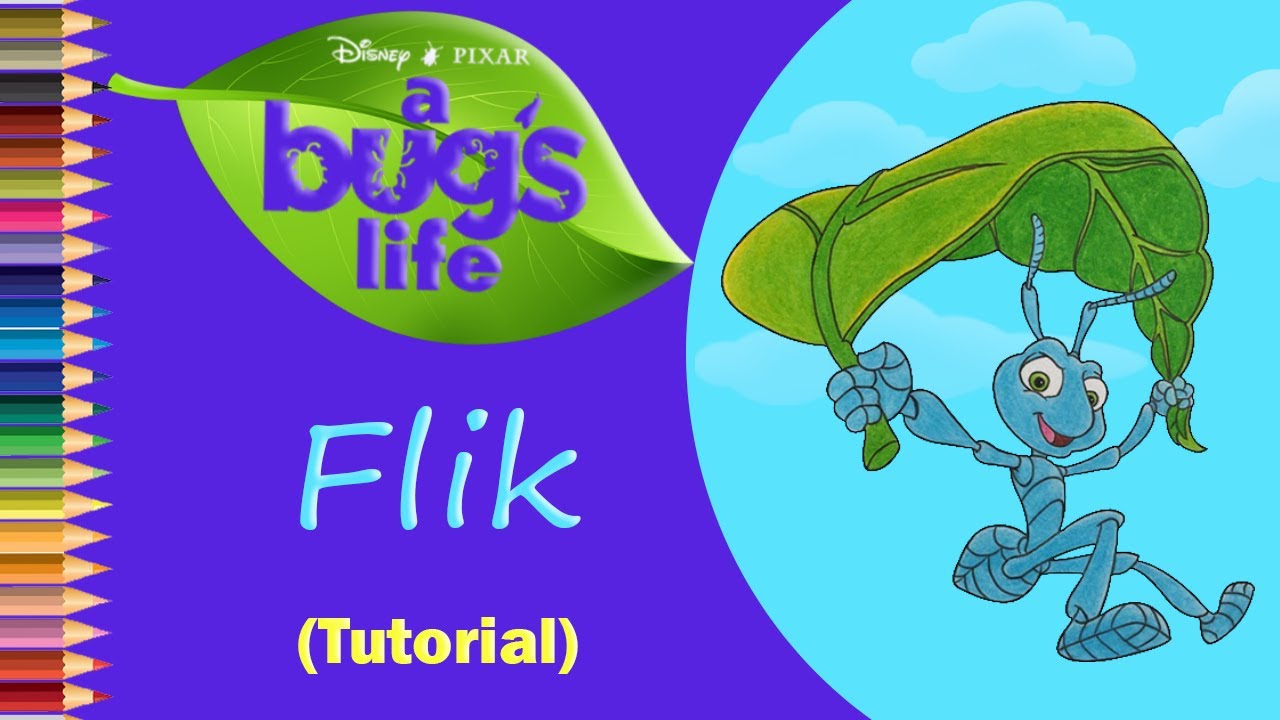 How to draw Flik from a Bug's Life step by step | Cam Cartoon