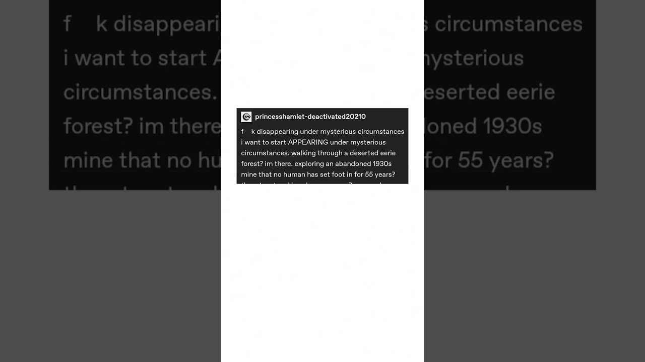 A Mysterious Tumblr Post