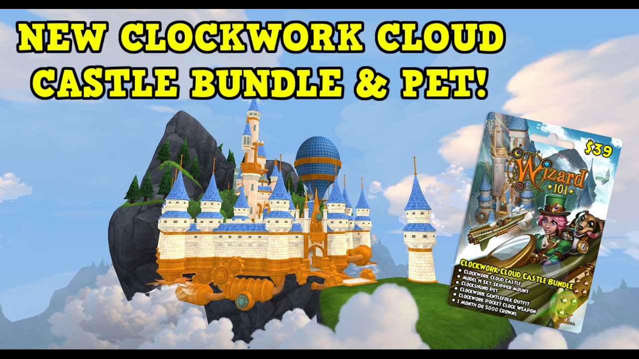 Wizard101 : NEW CLOCKWORK CLOUD CASTLE BUNDLE & PET!