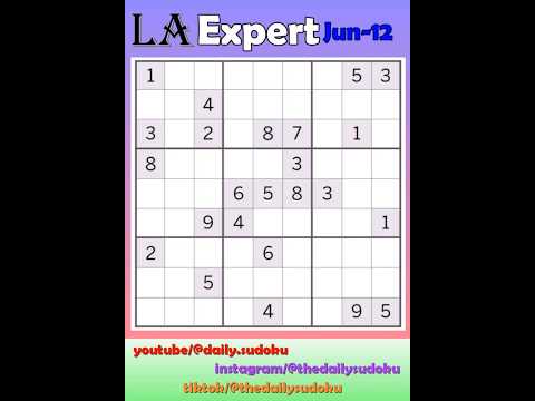 Los Angeles Times Daily #Sudoku 2025-06-12 2174 Expert