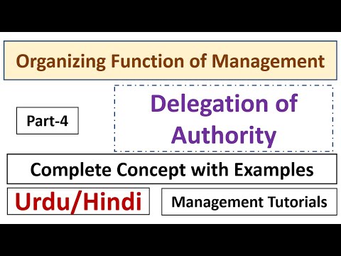 Part-4 What is Delegation of Authority? Explanation with Example-Urdu/Hindi