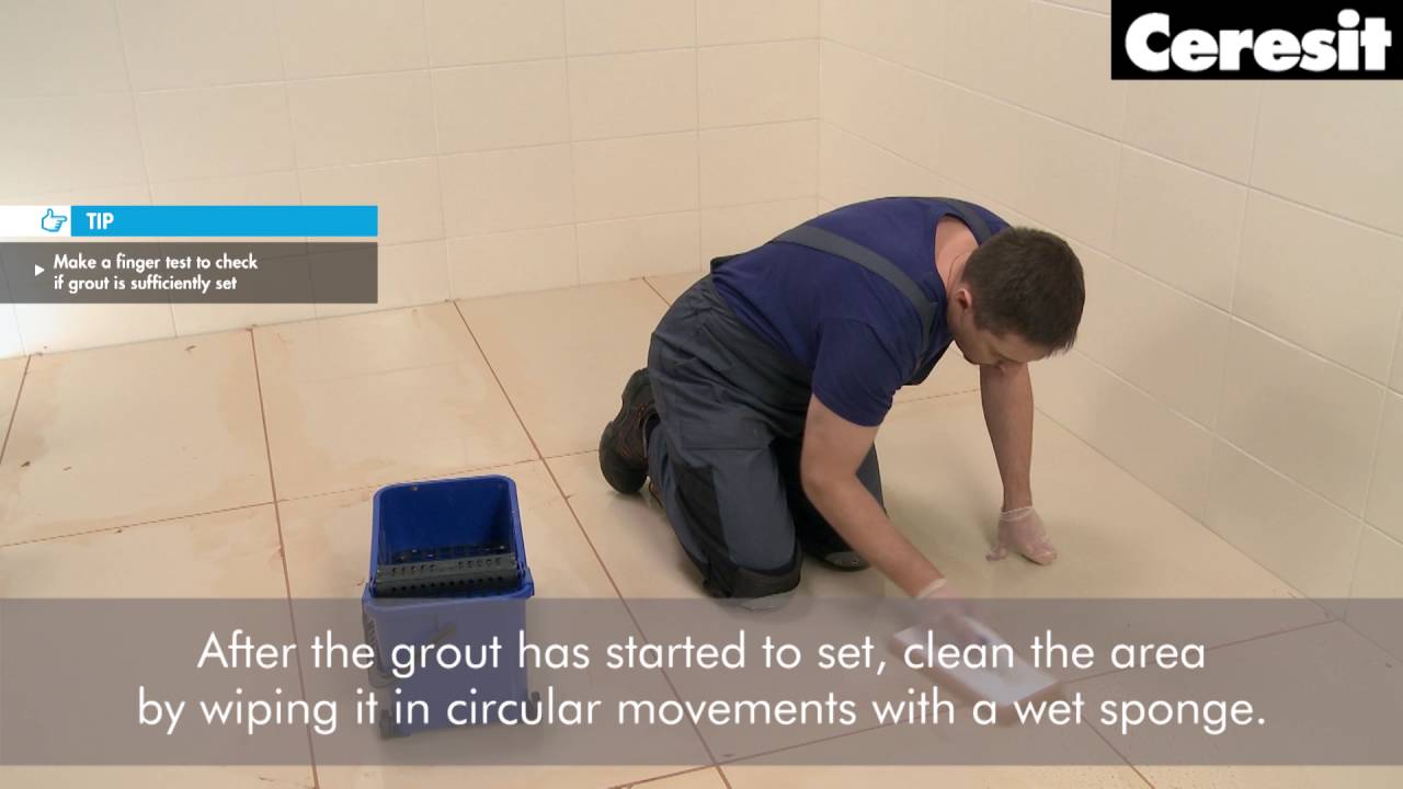 Application of large format tiles: Grouting