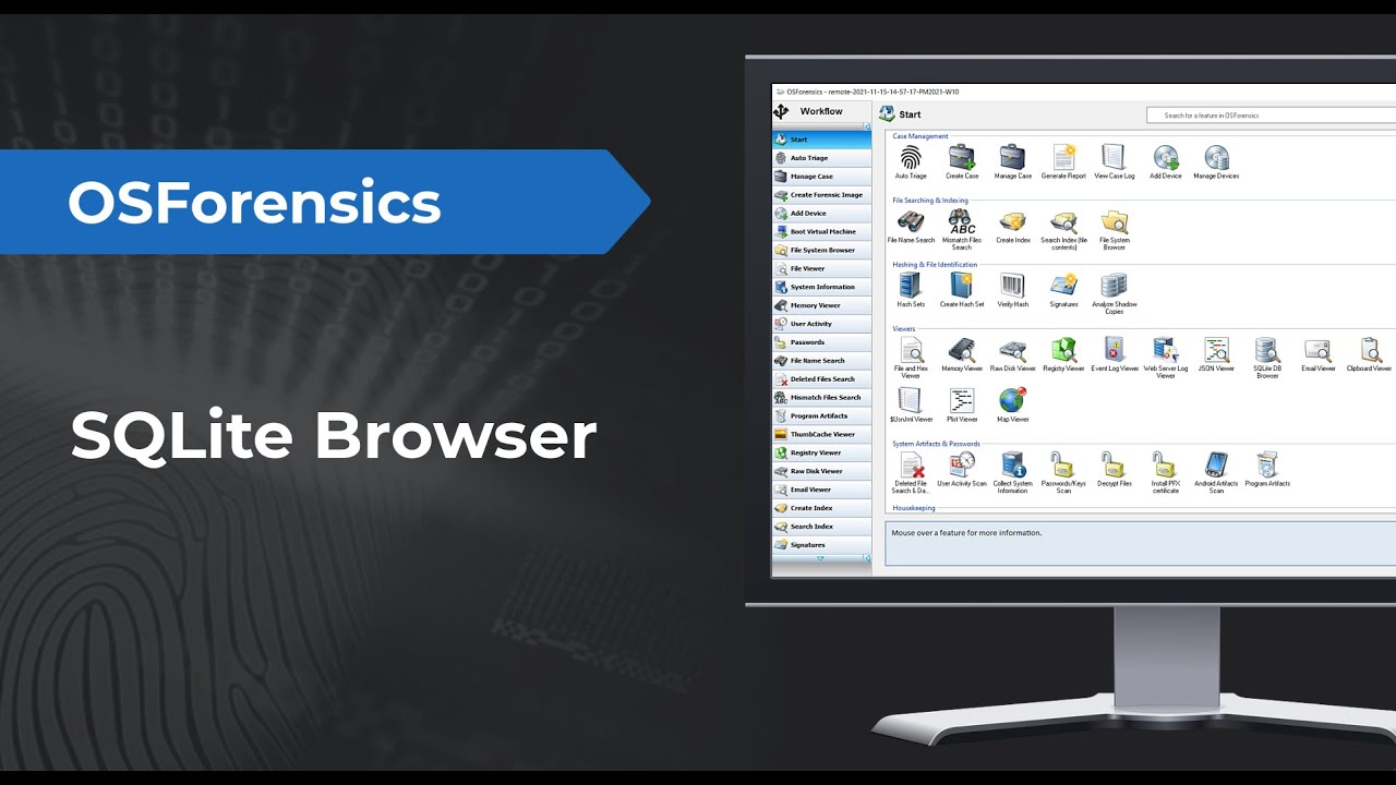 Analyse the contents of SQLite Database Files with OSForensics