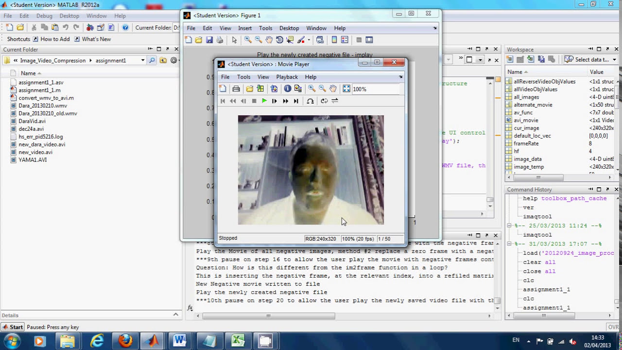 Basic MATLAB Video Processing