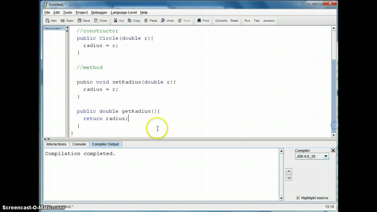 Java Shapes - Part 1 (Circle Class)