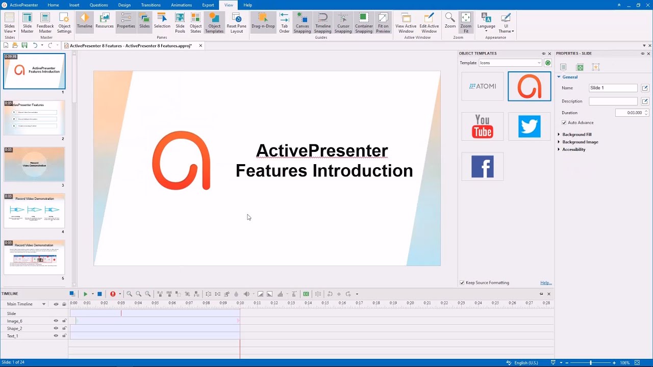 How to Create and Use an Object Template - ActivePresenter 8