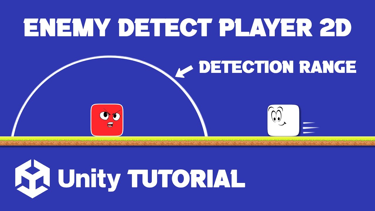 Unity 2D Enemy Detect Player | Enemy Detect Player Unity 2D | Unity Enemy Detection Range