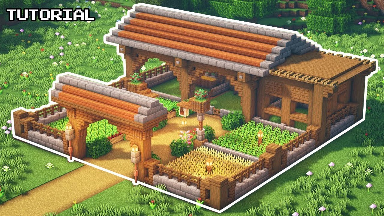 Minecraft : How to build a Survival Wooden Barn 🐖 (#2) - Minecraft Builders