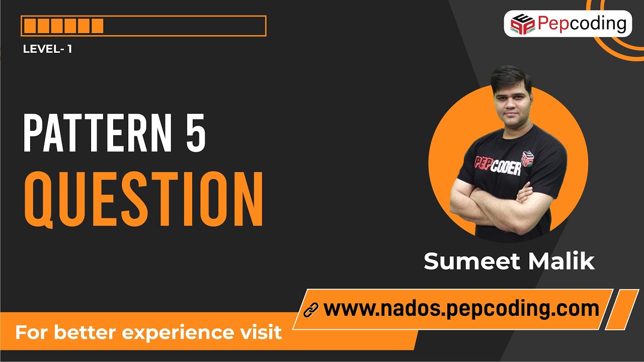 Pattern-5 | Question | Java Foundation Course