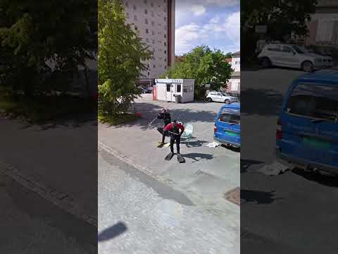 Men chase Google Street View car