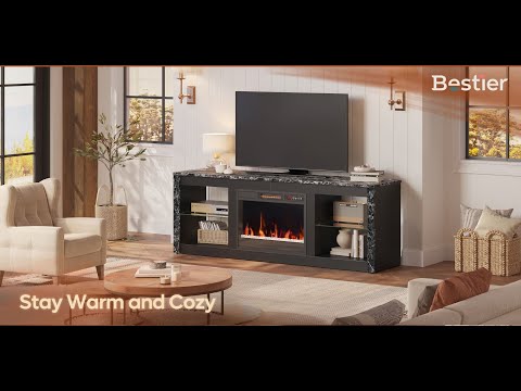 Electric Fireplace TV Stand with 7 Color LED Light for TVs up to 70"