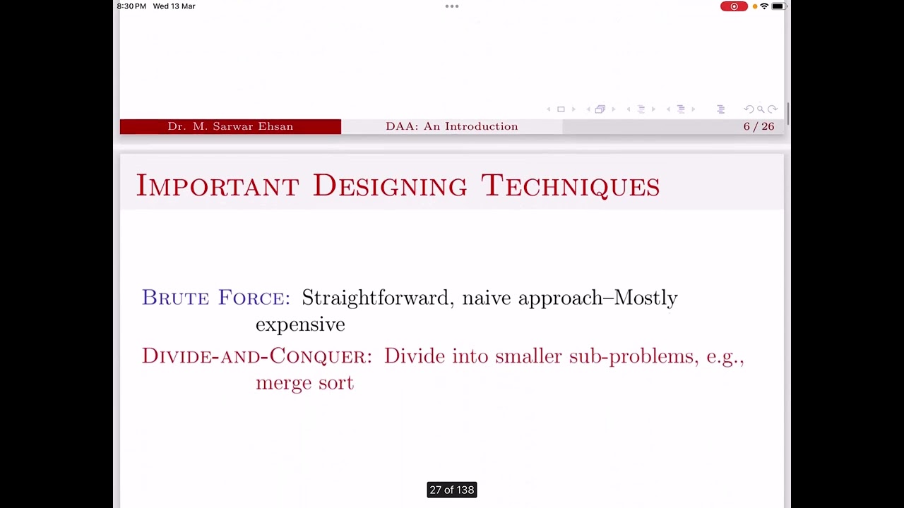 06 DAA Algorithm Design Techniques