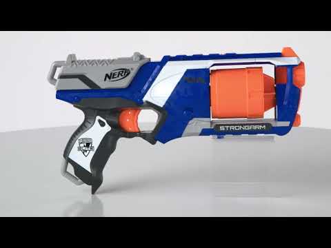 Nerf N Strike Elite Strongarm Toy Blaster With Rotating Barrel, Slam Fire,6 Official Nerf Elite Dart
