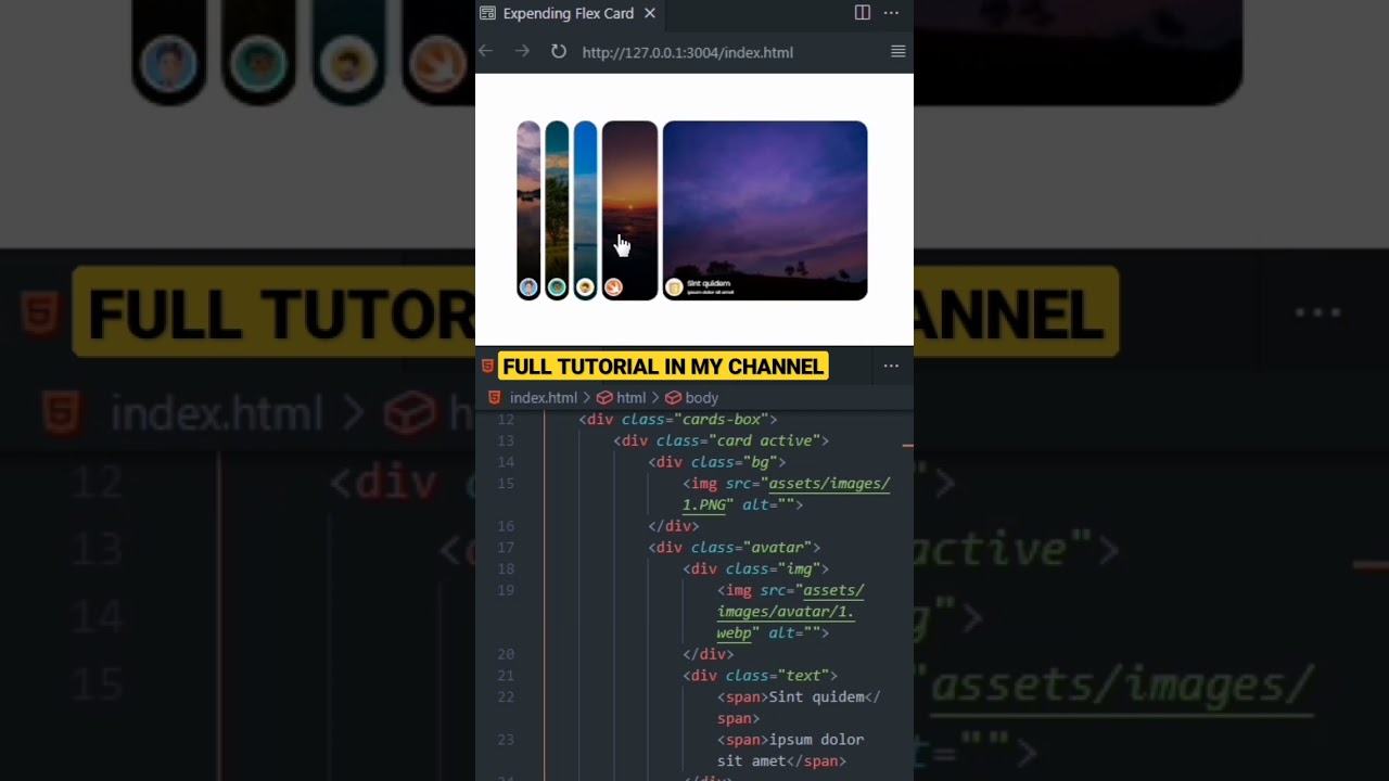 ⚡ Card hover effect animation CSS #Shorts